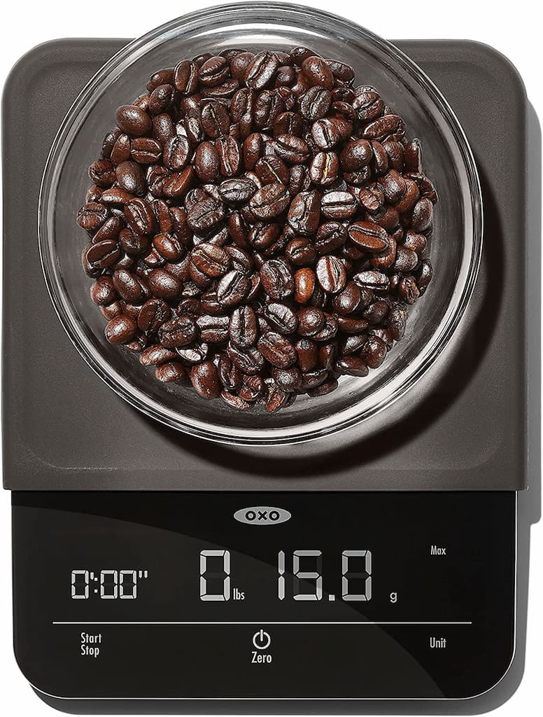 OXO Precision Coffee Scale with Timer, Slim design, 6 lb, Black